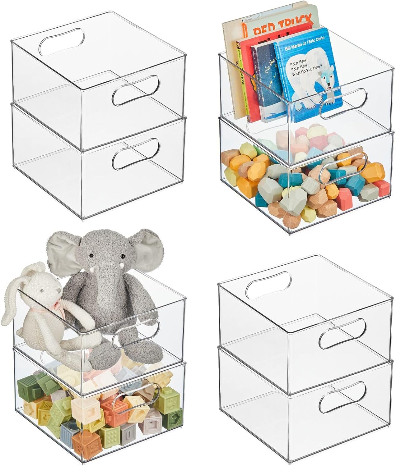 Amazon.com - mDesign Deep Plastic Stackable Storage Organizer Container ...