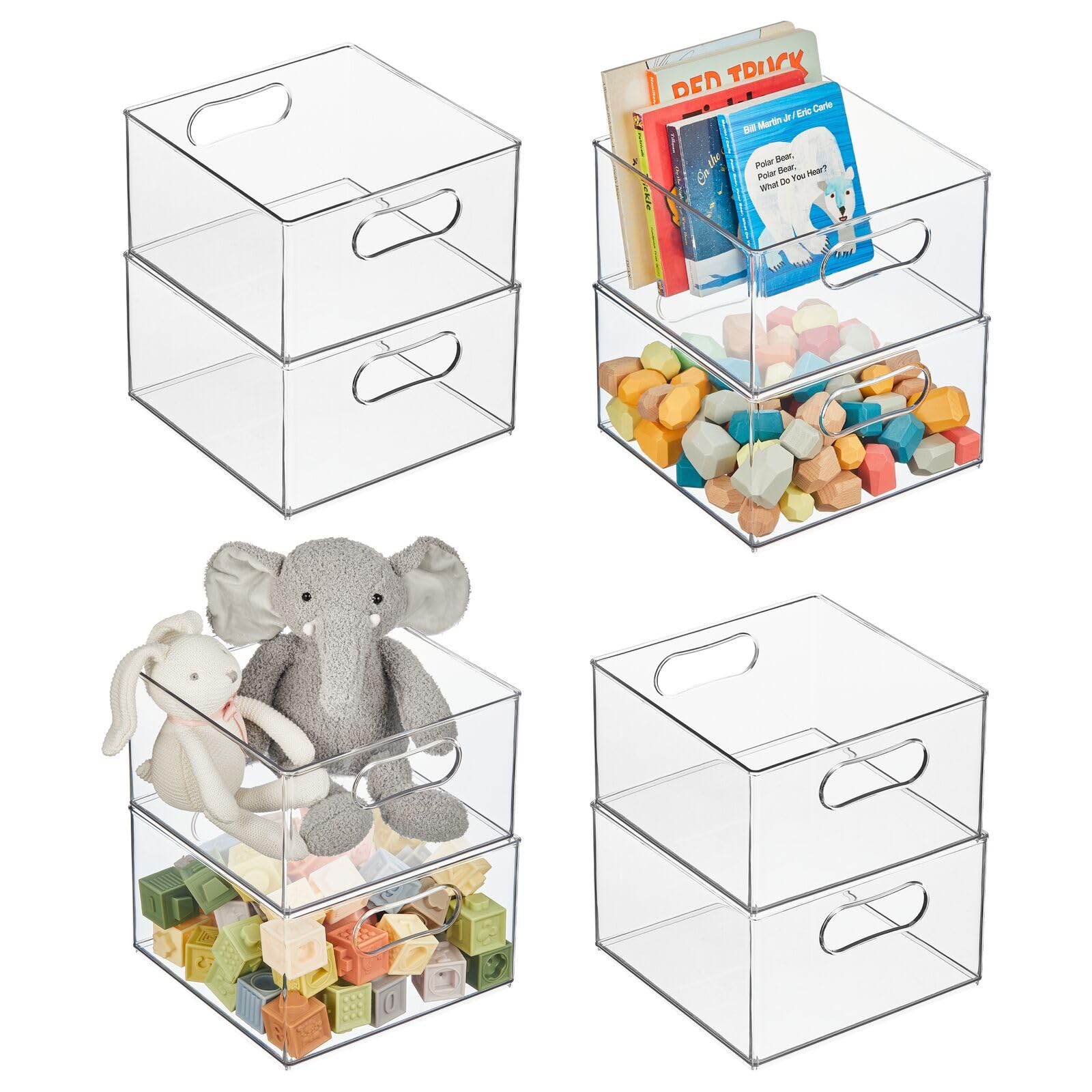 Amazon.com - mDesign Deep Plastic Stackable Storage Organizer Container ...