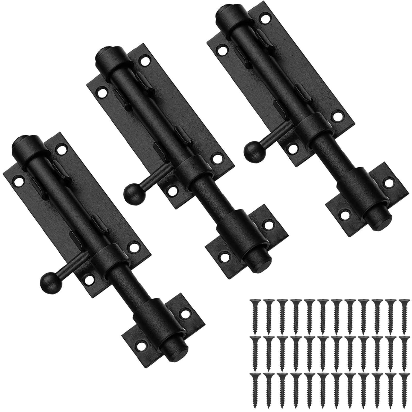 Amazon.com: 3 Pack 6.3 Inch Slide Bolt Gate Latch with Padlock Hole,304 ...