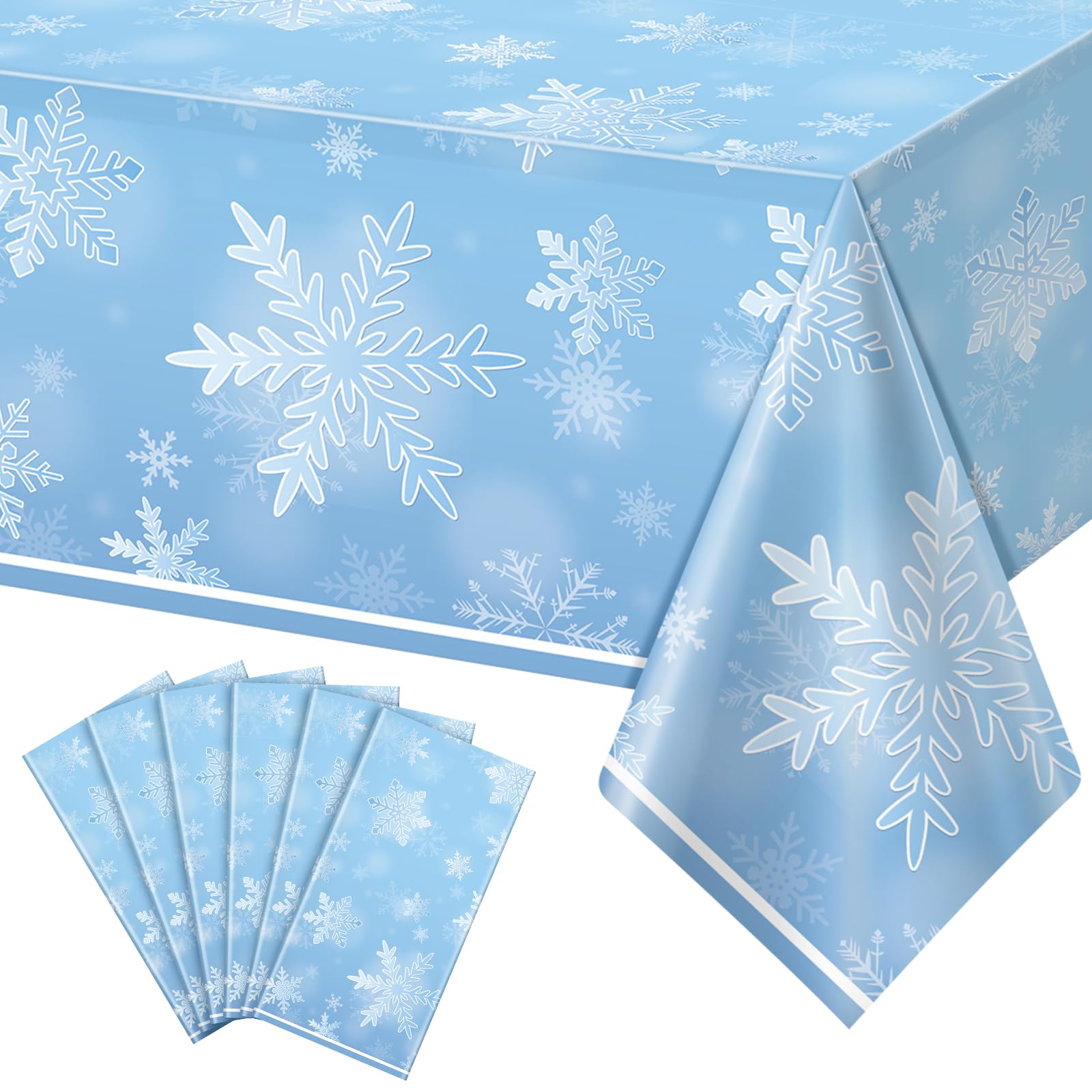 Amazon.com: 6 Pack Winter Snowflake Plastic Tablecloth Decorations ...