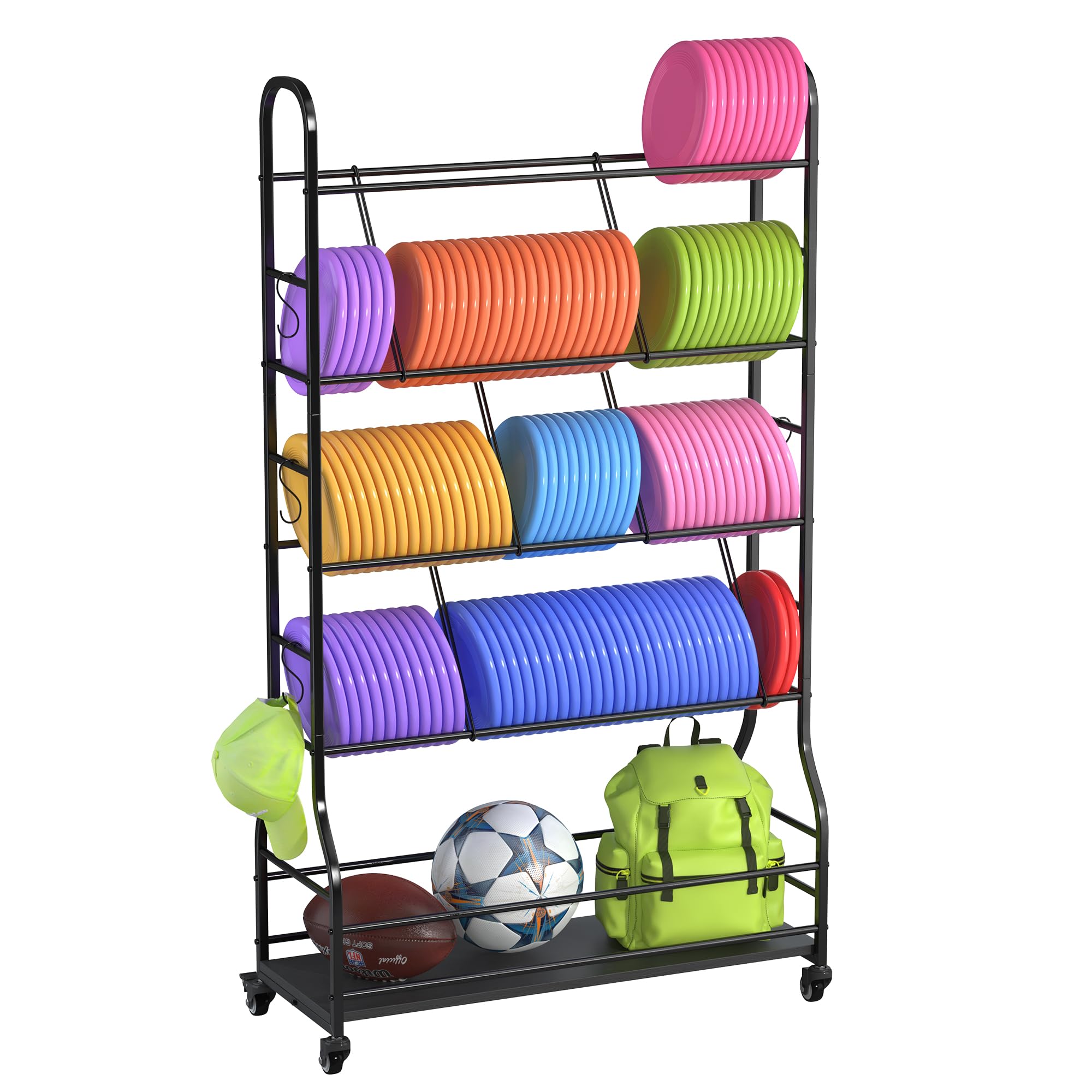 Amazon.com : Rolling Disc Golf Storage Rack, Metal Disc Station ...