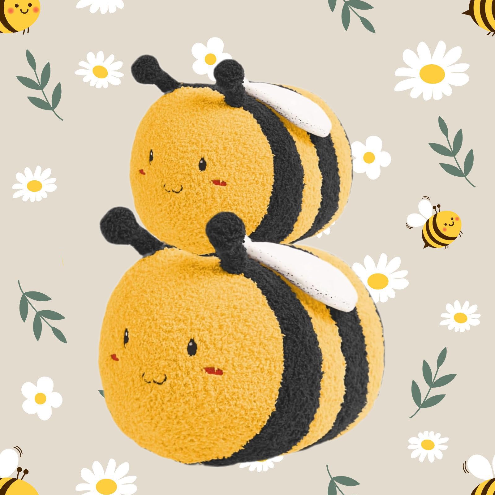 Amazon.com: ARELUX Bee Plush Toy Set Stuffed Animal Fuzzy Bumble Bee ...