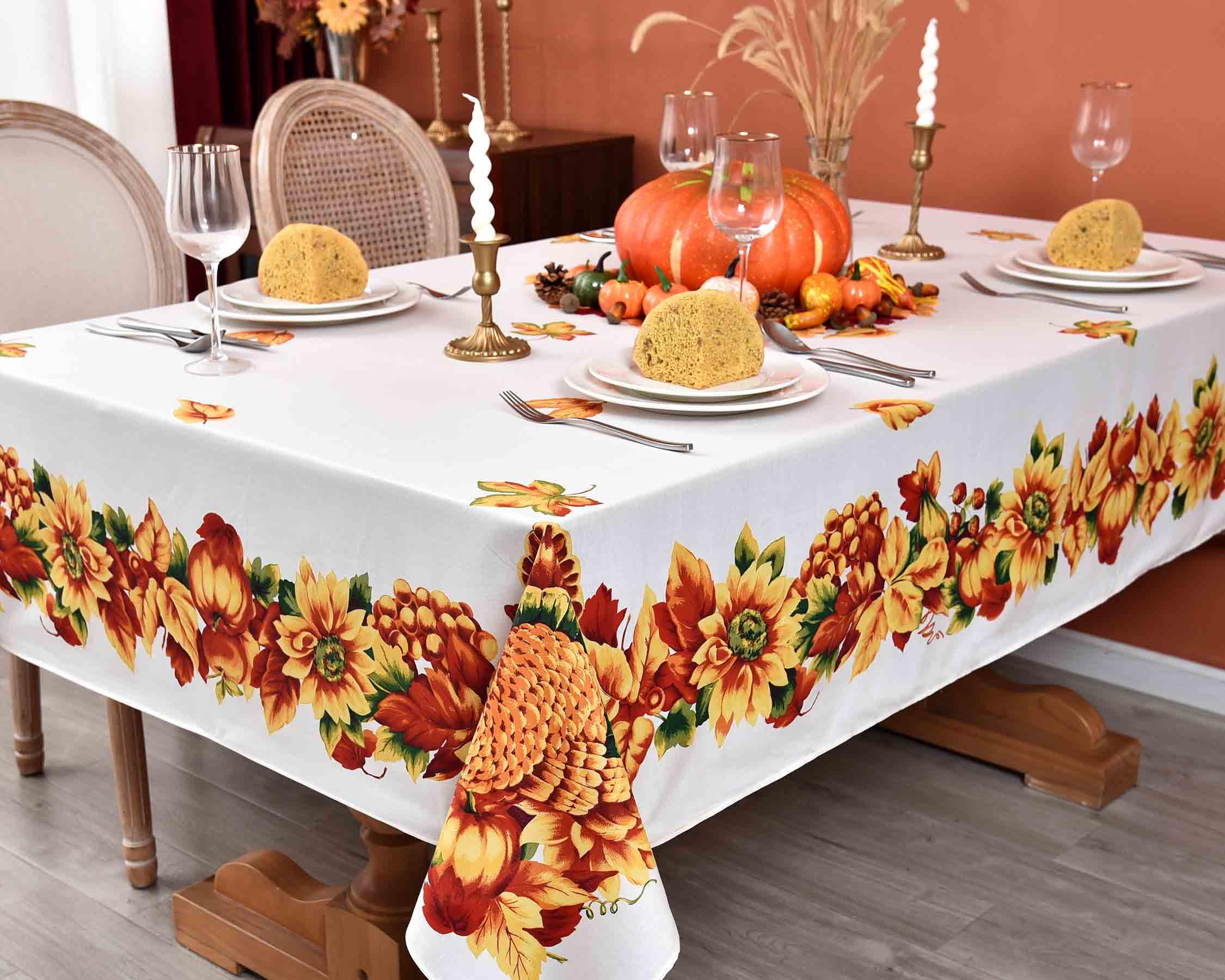 Amazon.com: Artisan Flair Fall Tablecloth Rectangle 60" x 102 ...