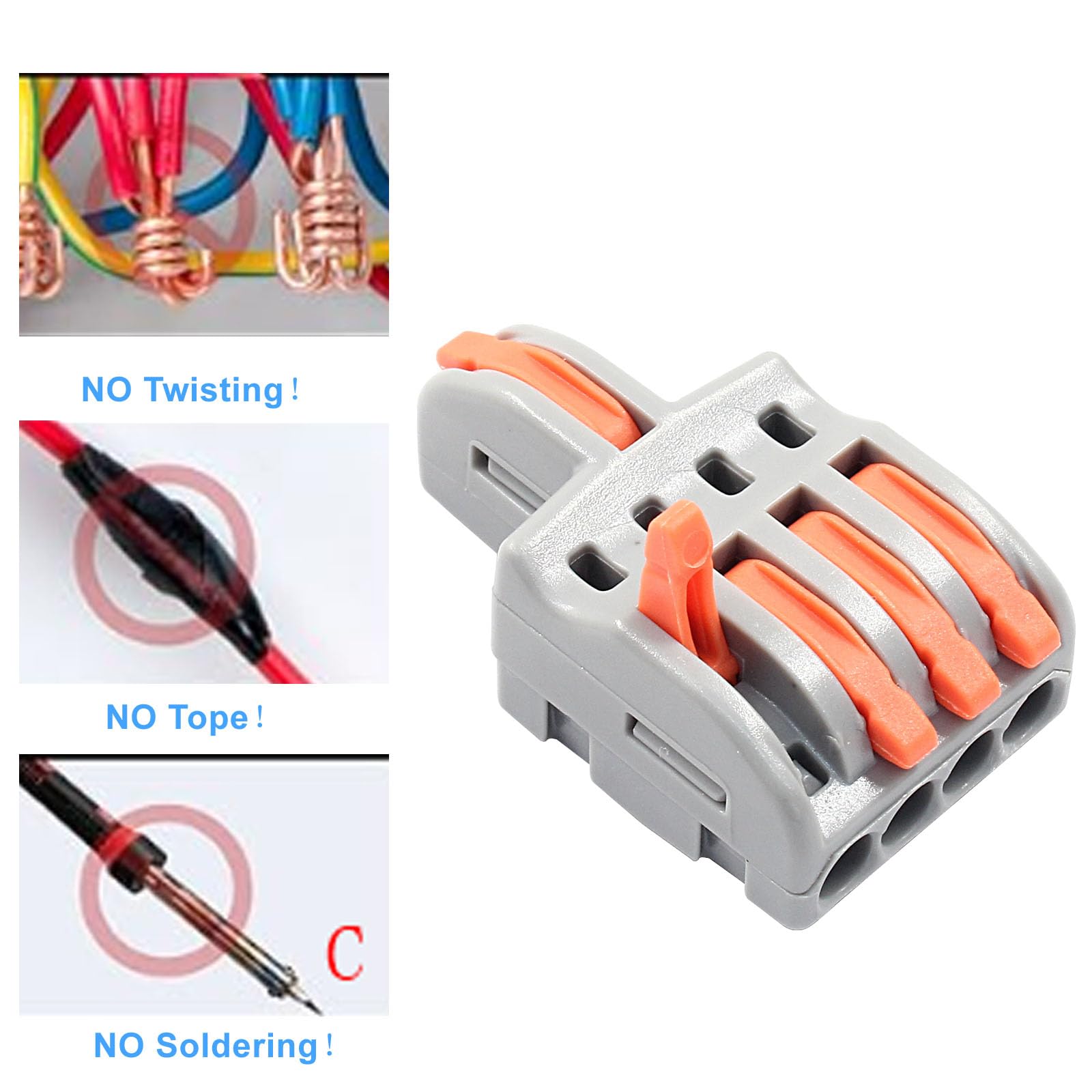 Snapklik.com : Litoexpe 10 Pcs 1 In 4 Out Mini Electrical Wire Connectors