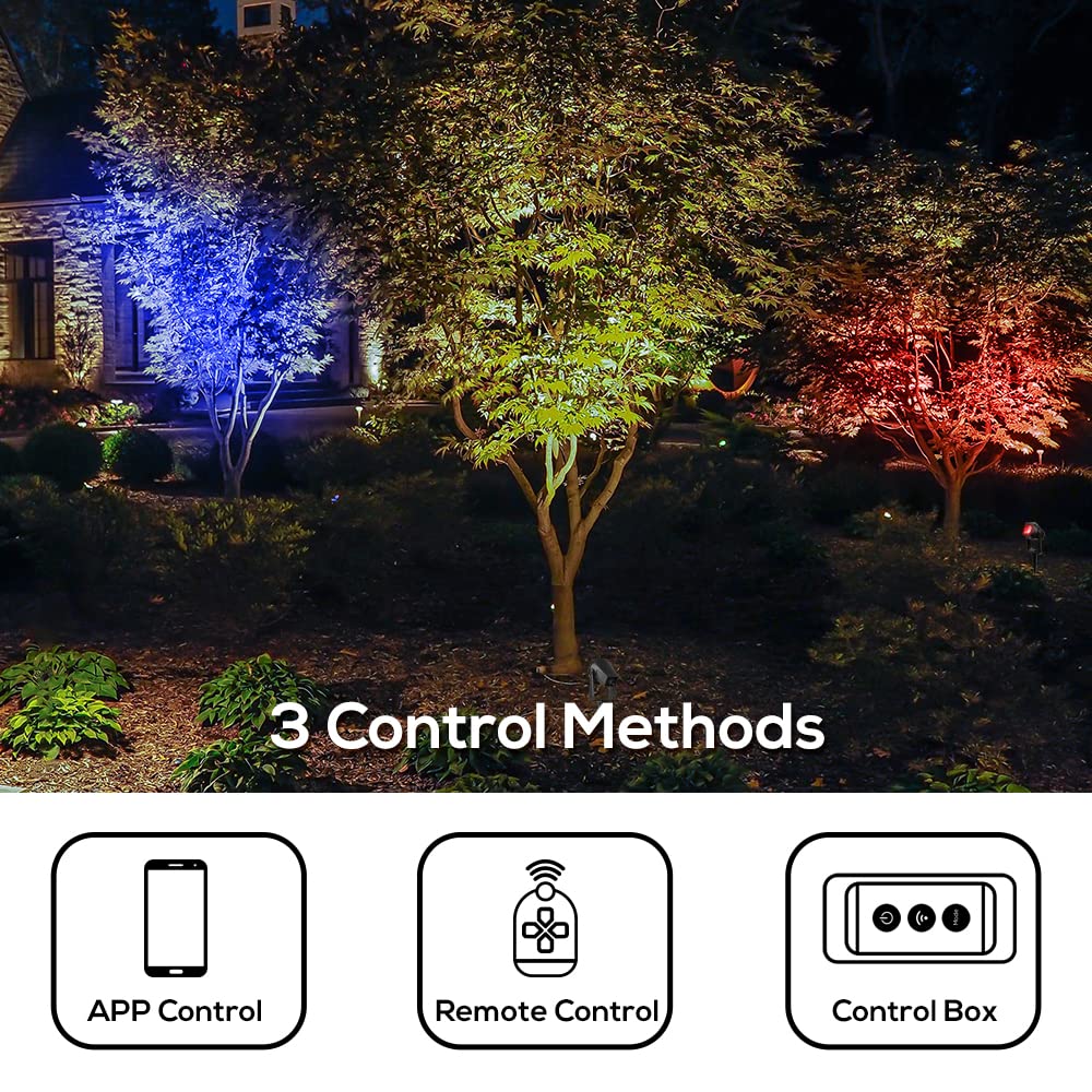 SUNTHIN Smart Landscape Lighting, RGBW Color Changing Landscape Lights ...