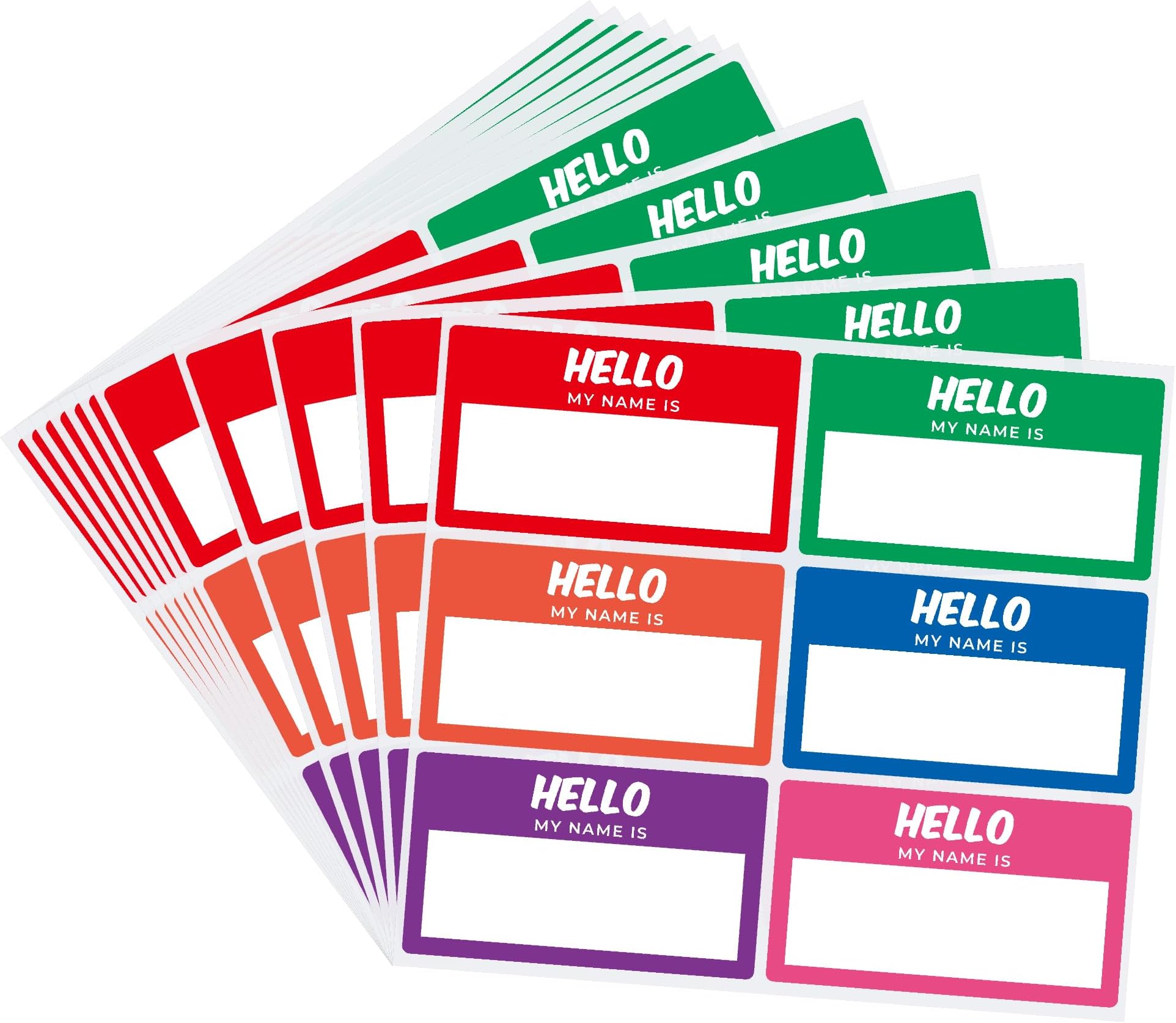 Amazon.com: 4 Colors (Hello My Name is) Name Tags Stickers 200 Labels ...