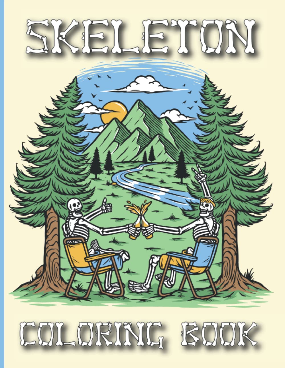 Amazon.com: Skeleton coloring book: Fun skeleton coloring pages Stress ...