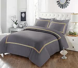 Tamor® Embroided Baratta Stitch Duvet Cover Set with Matching ...