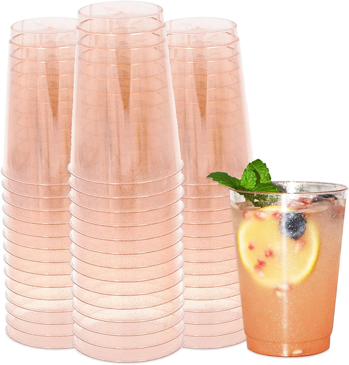Amazon.com: Roshtia 100 Pcs Plastic Cups 9 oz Disposable Cups Plastic ...