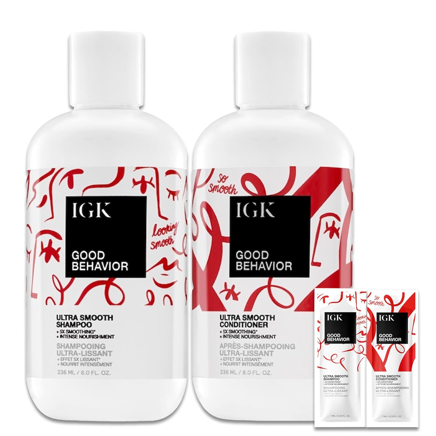 Amazon.com : IGK GOOD BEHAVIOR Ultra Smooth Shampoo and Conditioner Set ...