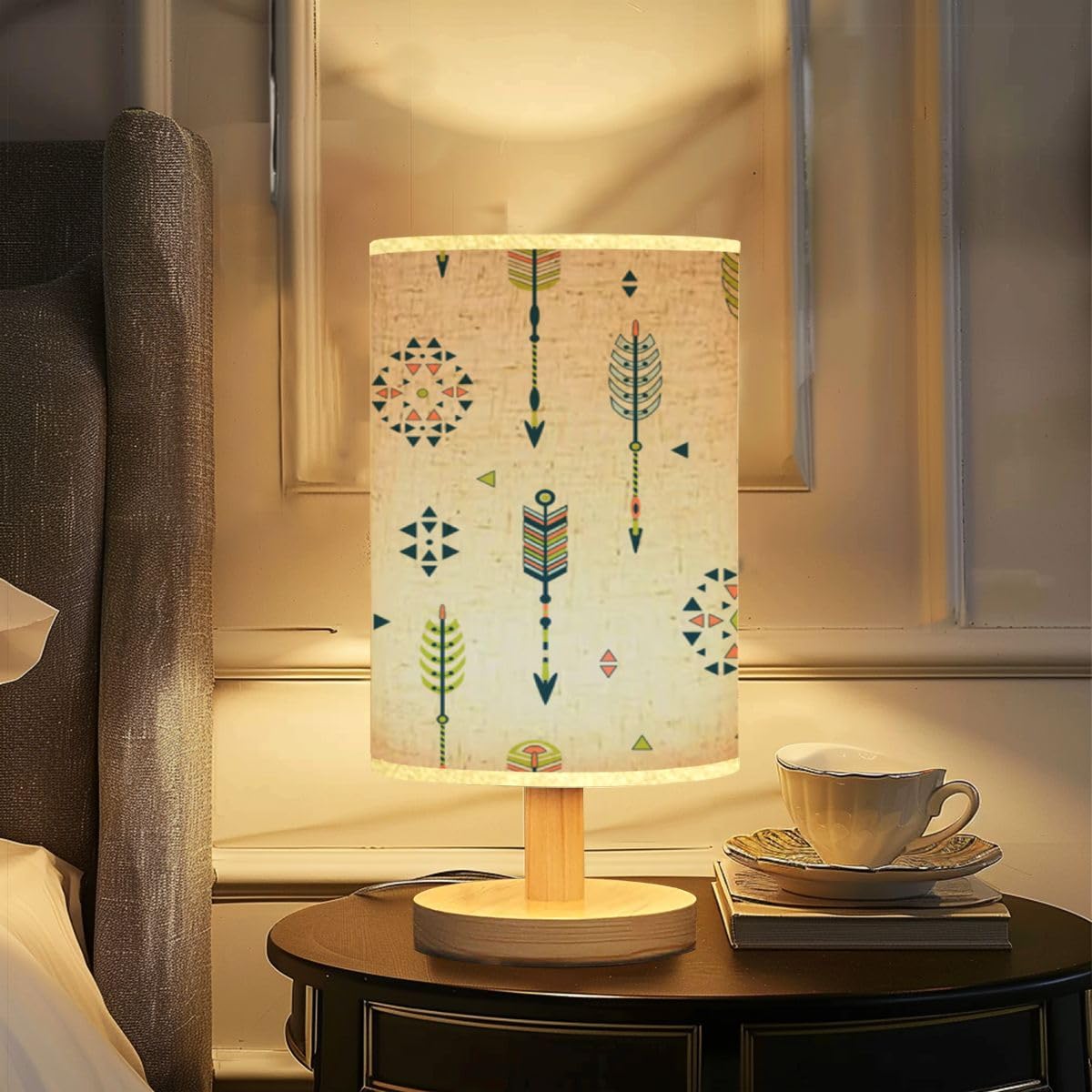Native American Design Touch Lamps Bedside Lamp For Bedroom, Seamless