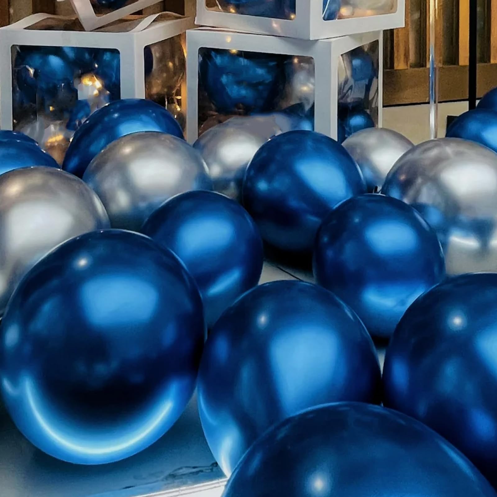 Snapklik.com : Metallic Blue Balloons, 66pack 12inch Chrome Blue Latex ...