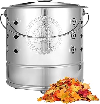 Amazon.com : Paper Burn Bucket, Burn Cage, 26x26x29cm,Stainless Steel ...