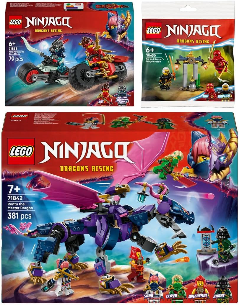 Amazon.com: Lego Ninjago Set of 3: 71838 Kais Motorcycle Races, 71842 ...