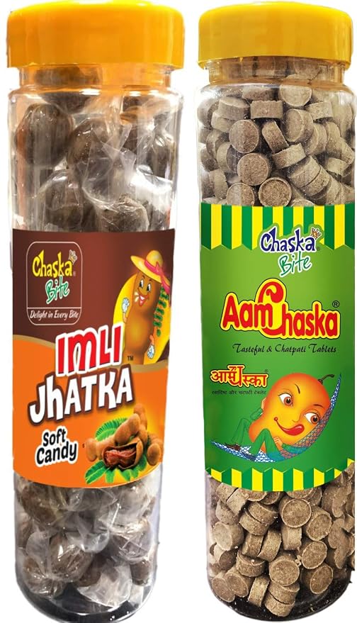 Chaska Bite Aam Chaska 250g Imli Jhatka 200g Gatagat Candy Khatti Mithi ...