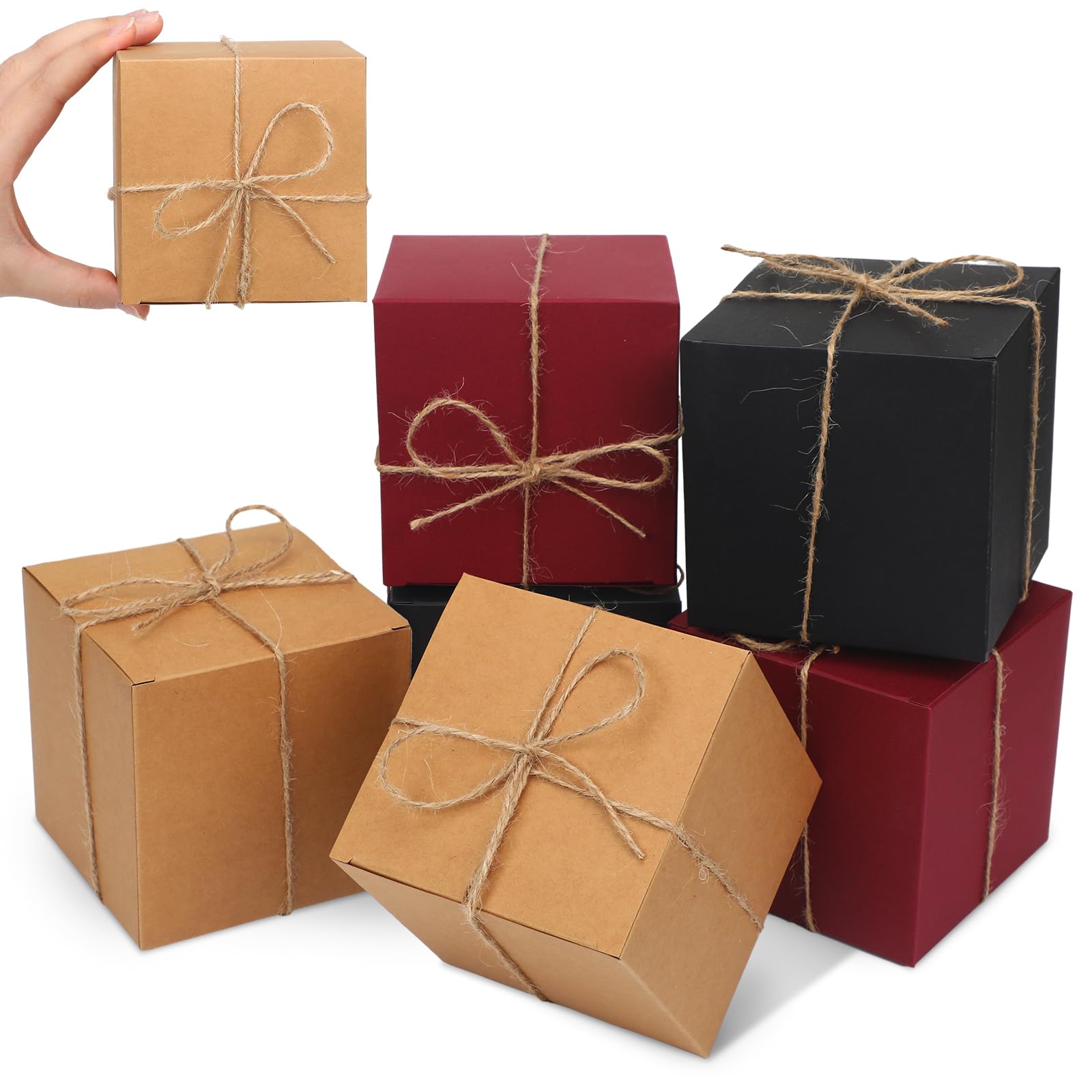 Amazon.com: 60 Pcs Christmas Square Gift Boxes Small Christmas Gift ...