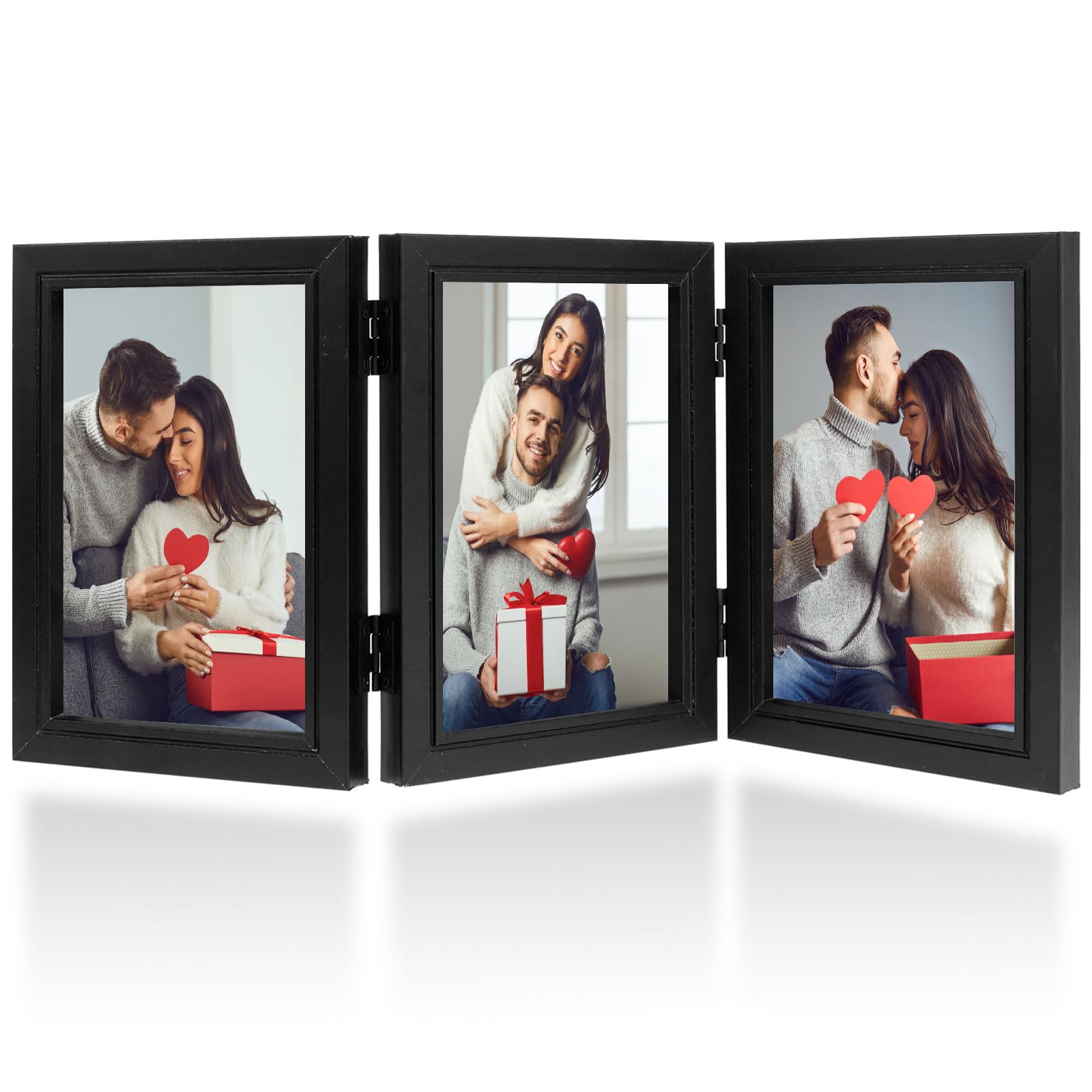 Triple Photo Frame 6x4 Photo Frames 180° Foldable Hinged Picture Frame ...