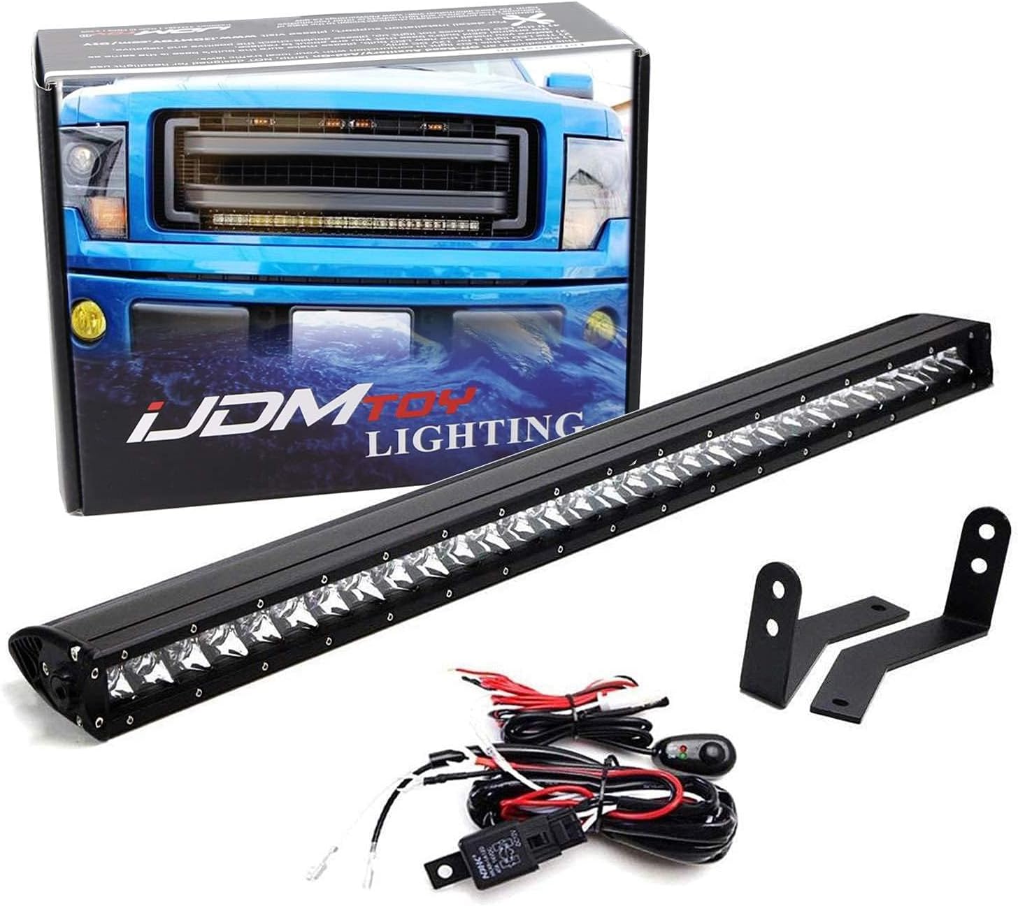 Amazon.com: iJDMTOY Behind Grille Mount 30-Inch LED Light Bar Kit ...