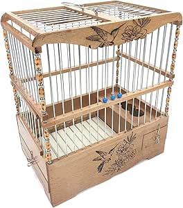 Amazon.co.jp: Birdcages Bird Cages Small Canary Wooden cage Hand Made ...