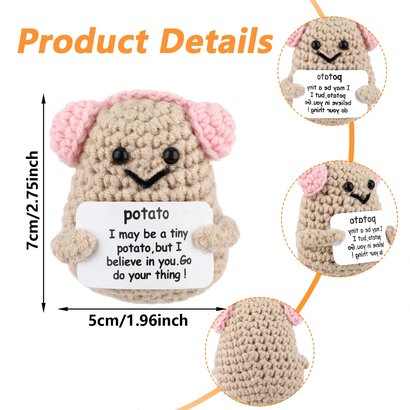 JBLJDWD Positive Potato, Cute Stuff, Mini Knitted Toy with Positive ...