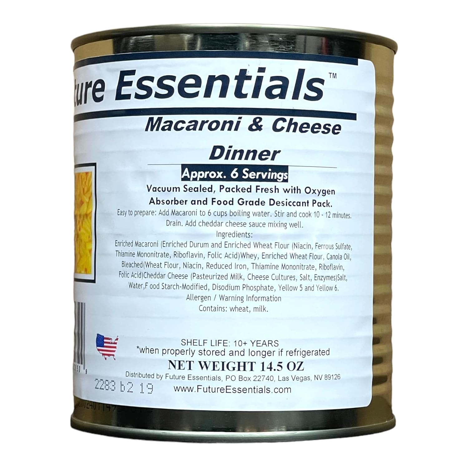 Amazon.com : 1 Can of Future Essentials Canned Macaroni & Cheese ...