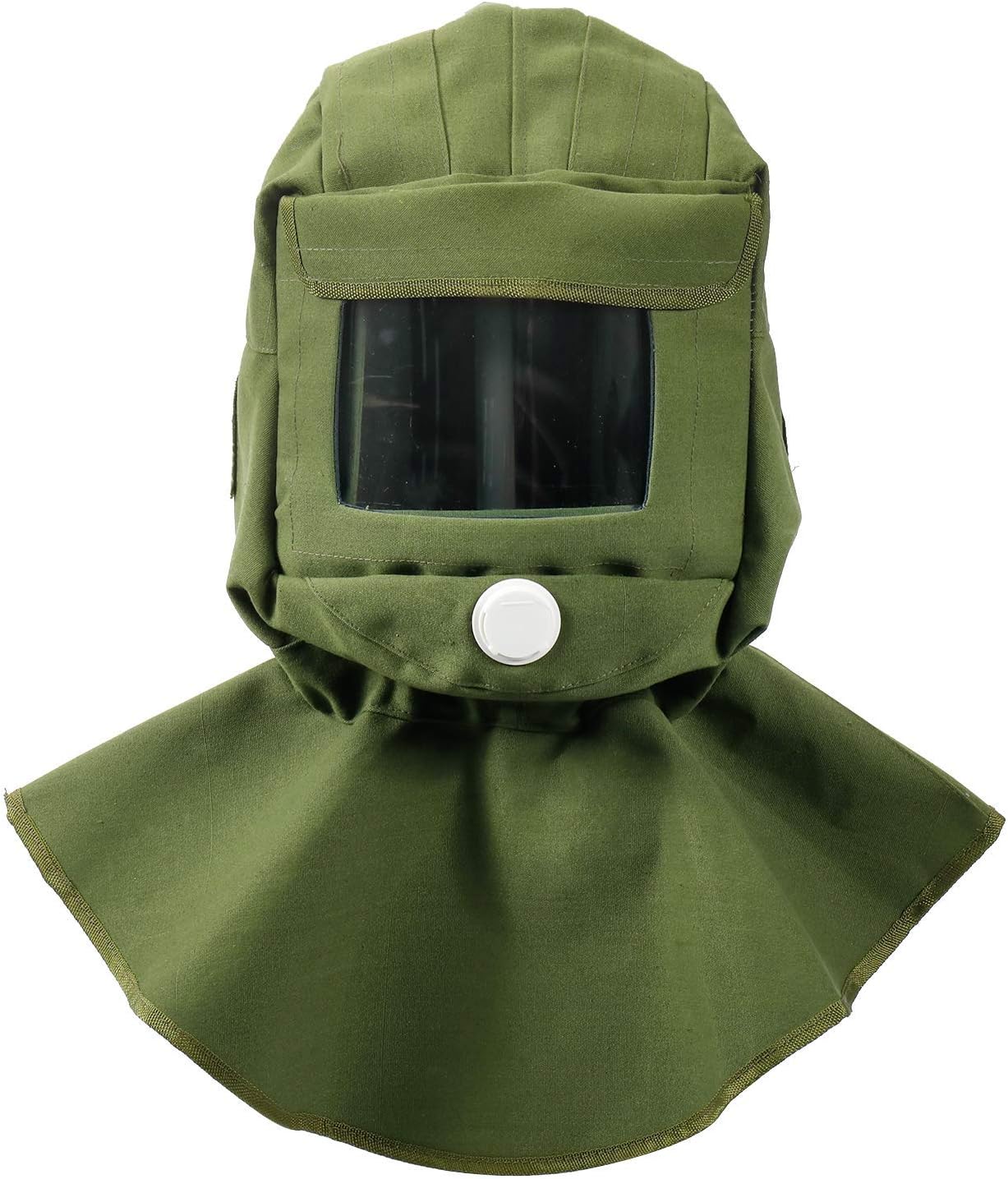 LuckyHigh Green Canvas Sand Blasting Hood Cap Glass Lens Sandblaster ...