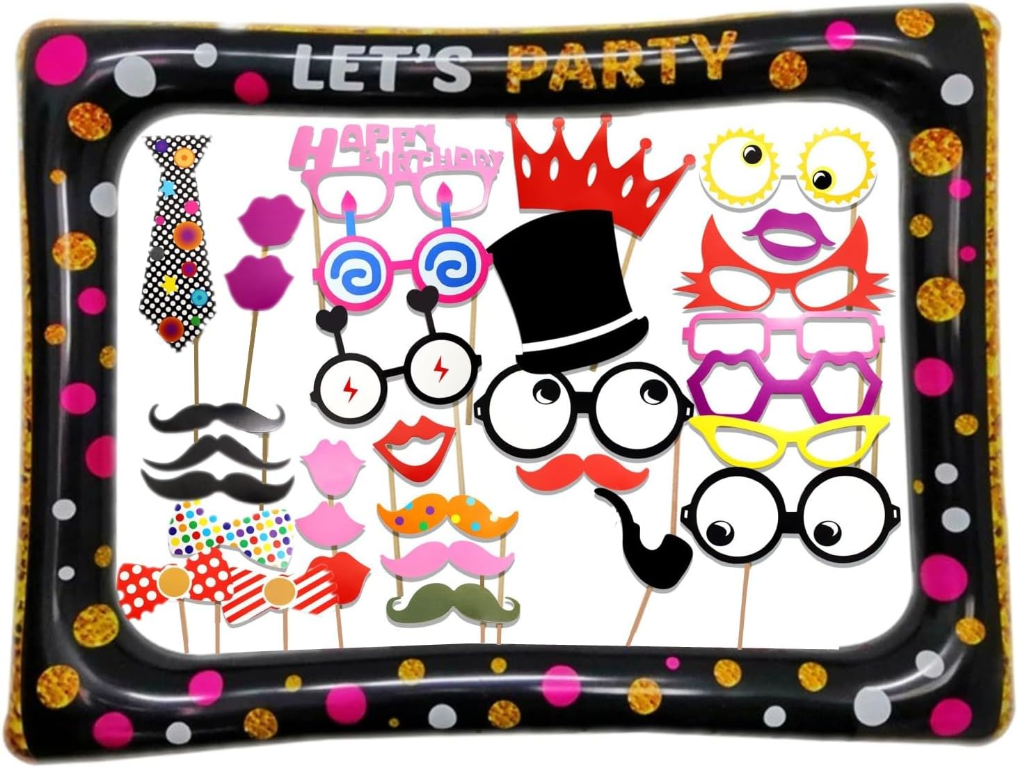 JZK 32x Photo Booth Selfie Prop photomaton fête photobooth avec Grand ...