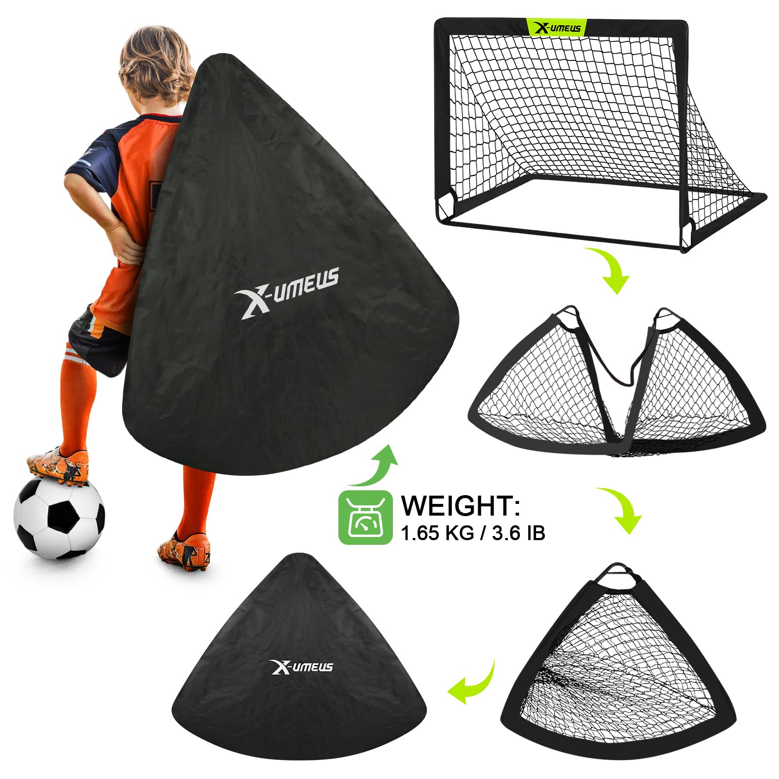 Snapklik.com : Kids Soccer Goals For Backyard, 4x3 Ft Pop Up Toddler ...