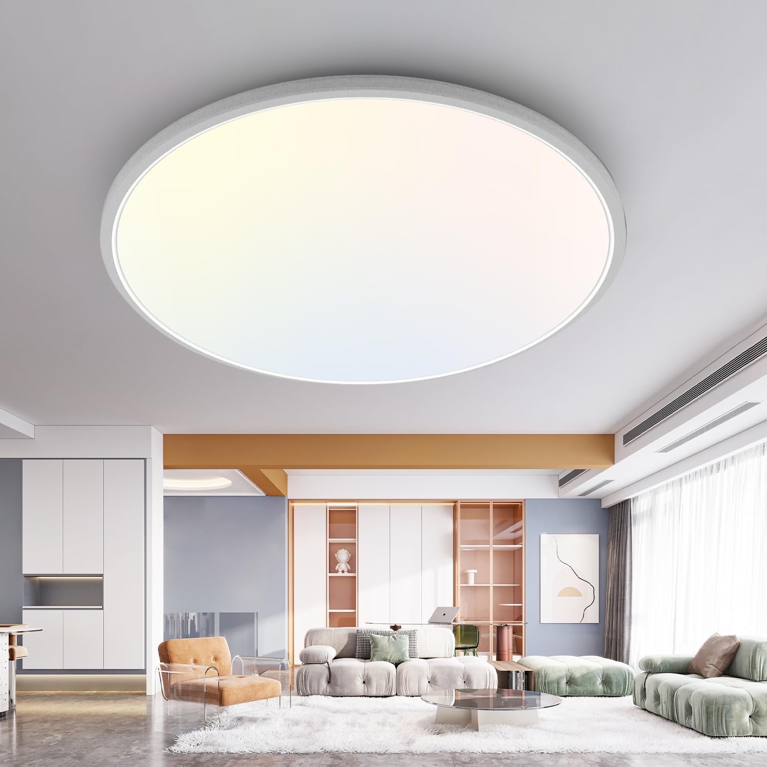 Yafido LED Round Bathroom Ceiling Light Fitting, 48W 4320LM, Cool White ...
