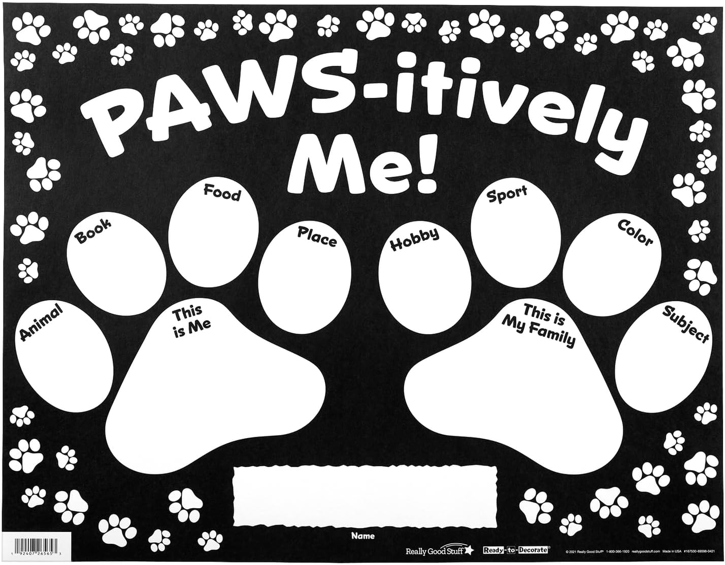 Amazon.com: Fun Express Cyo All About Me Paw Print Poster - 30 Pieces ...