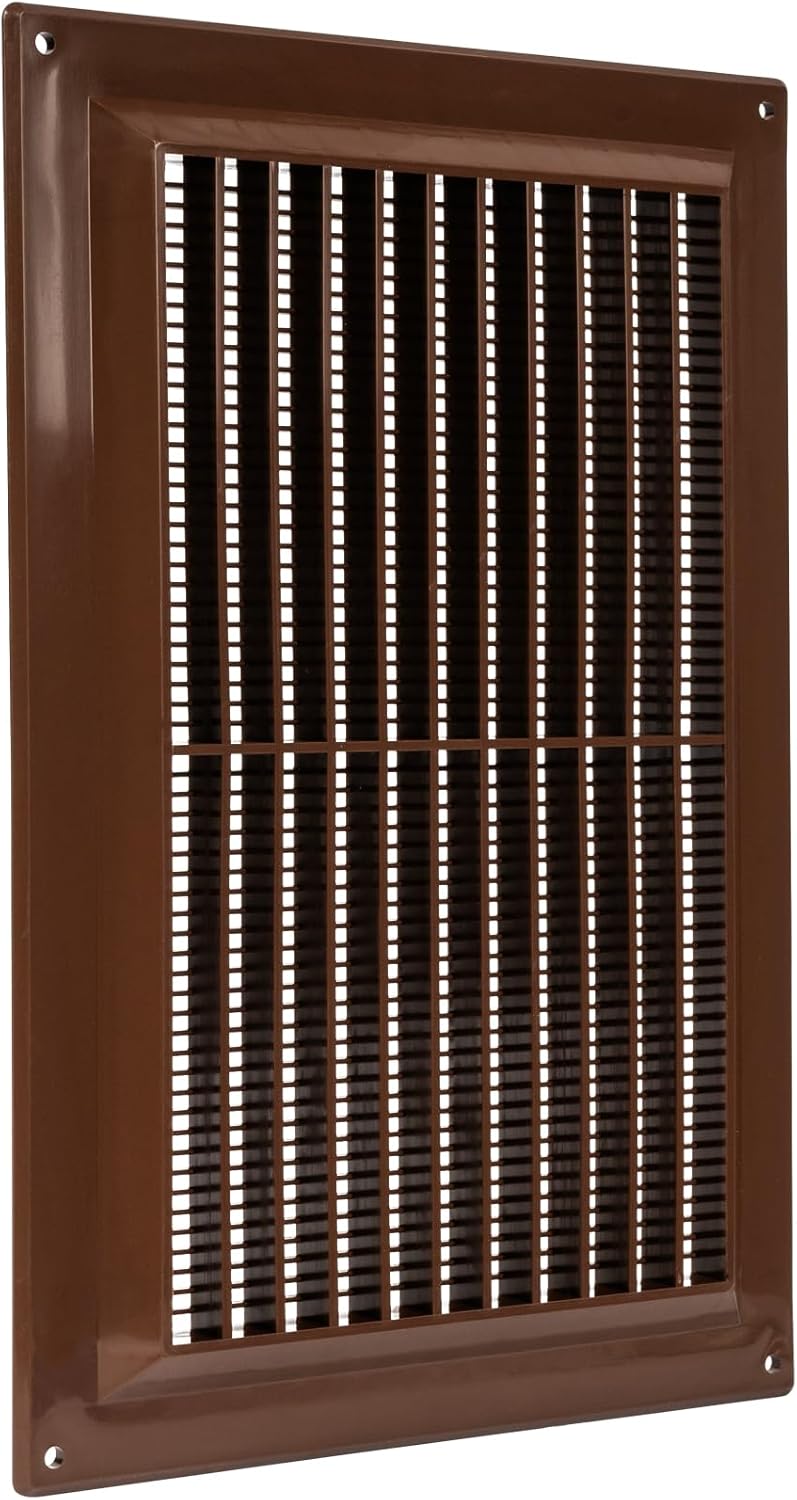 10'' x 7'' Inch / 250 x 170 mm Plastic Vent Cover - Brown - Rectangular ...