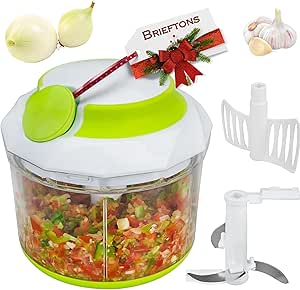 Amazon.com: Brieftons QuickPull Manual Food Chopper: Large 4-Cup ...