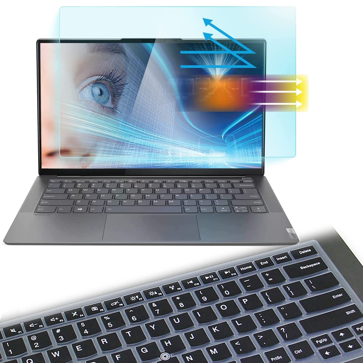 Amazon.com: Keyboard Cover and Anti Blue Light Anti Glare Screen ...