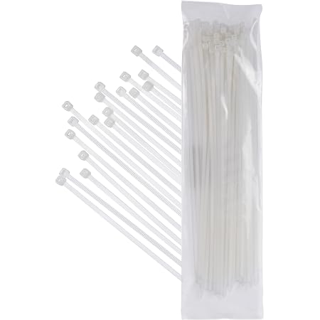 Amazon.com: 12" White Zip Cable Ties (100 Pack), 40lbs Tensile Strength ...