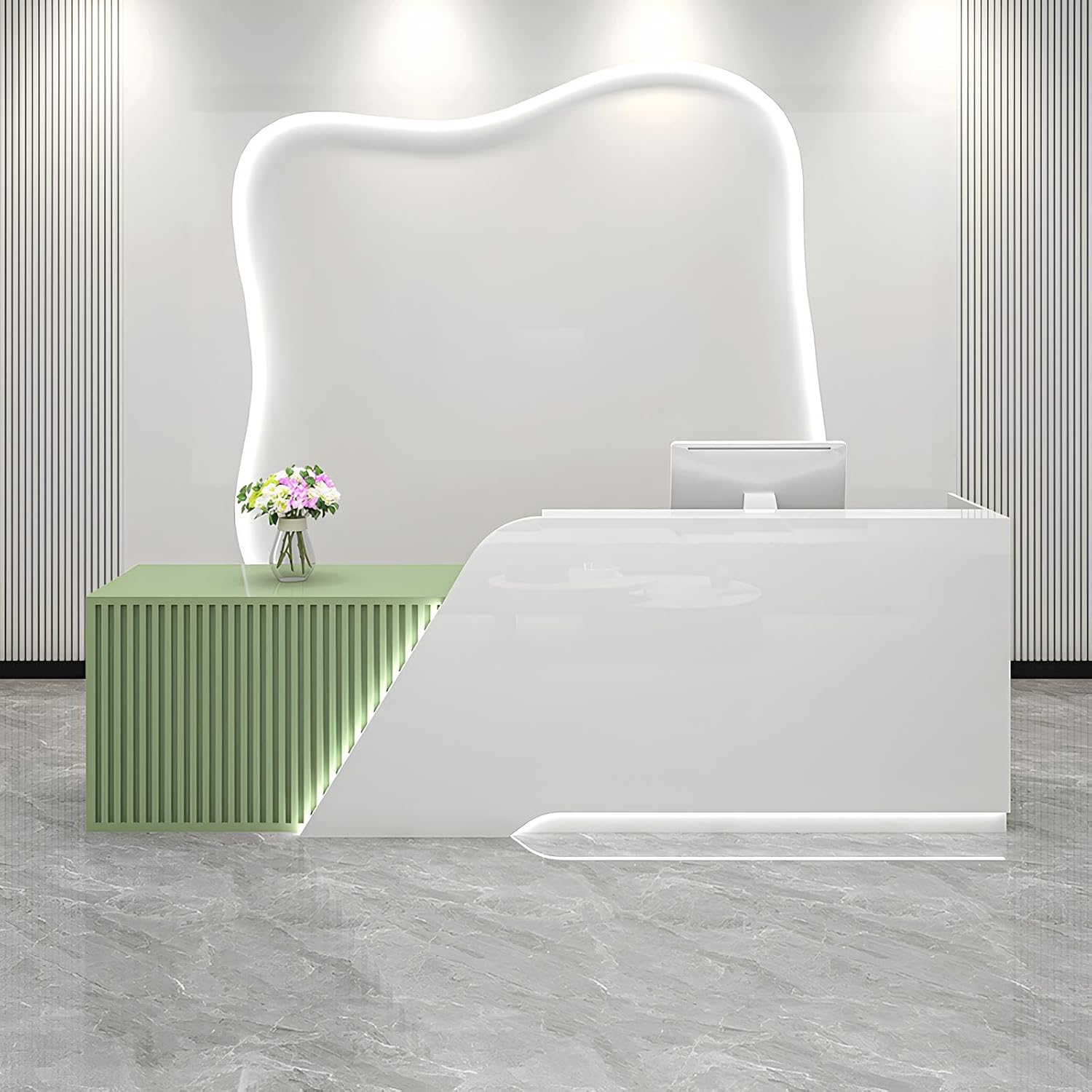 Amazon.com: Generic Modern Wooden Reception Desk with counter ...