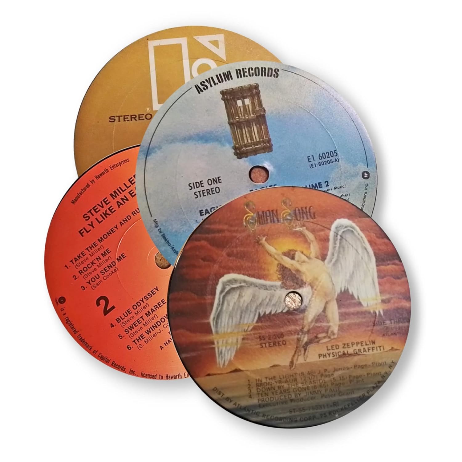 Rock and Roll Vinyl Record Label Coasters, Genuine Upcycled Vintage ...