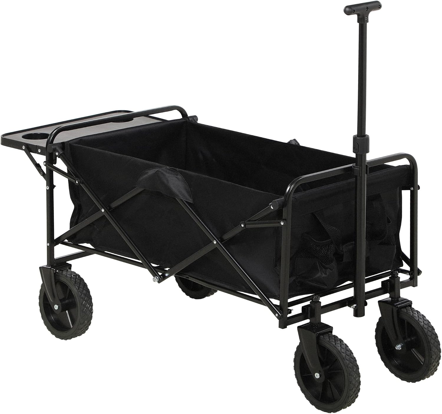 Outsunny Chariot de Plage Pliable, Chariot de Transport 4 Roues bâche ...