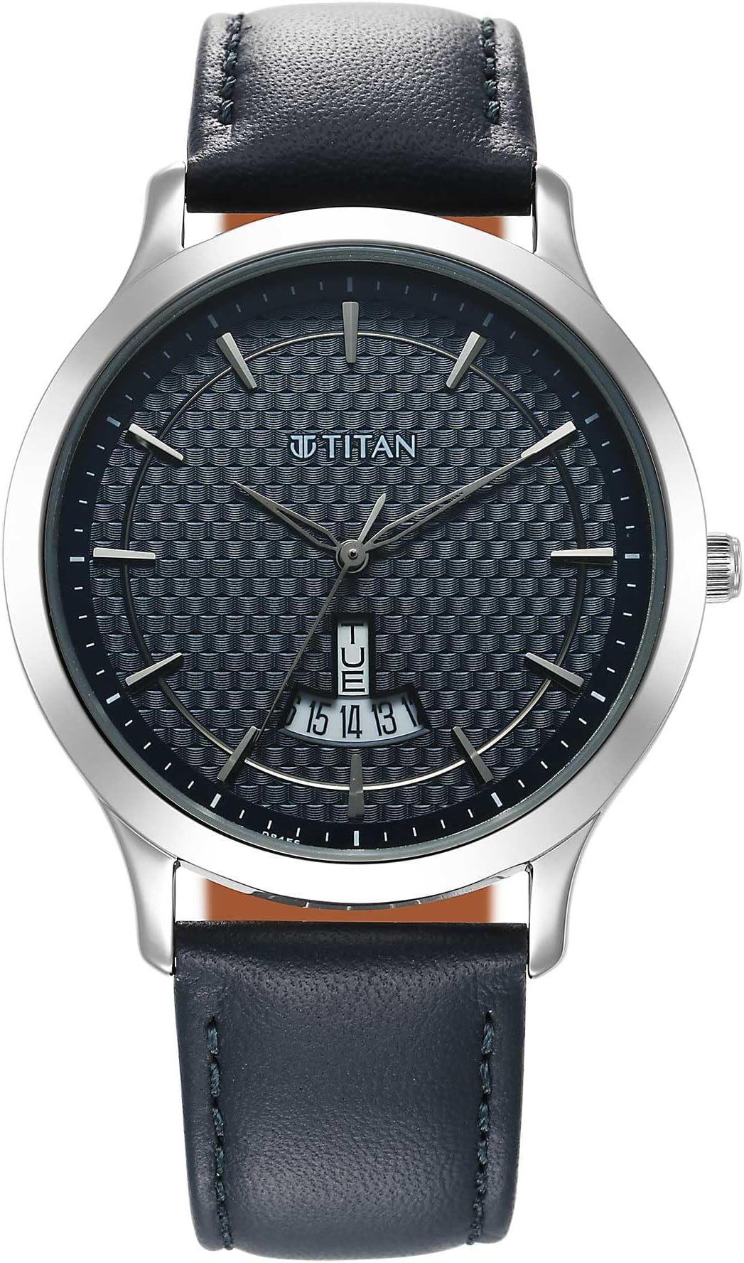 Titan Karishma Quartz Analog Blue Dial Leather Strap Watch for Men ...