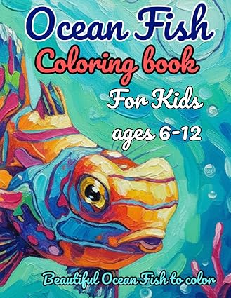 Ocean Fish coloring book for kids: Fun and easy Sea life coloring pages ...