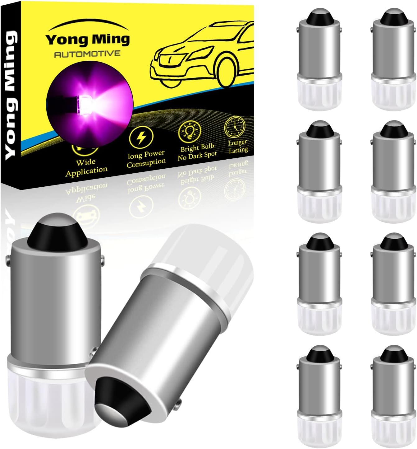 Amazon.com: YONGMING BA9S Led Car Bulbs BA9 53 37 1895 1891 LED Bulb ...