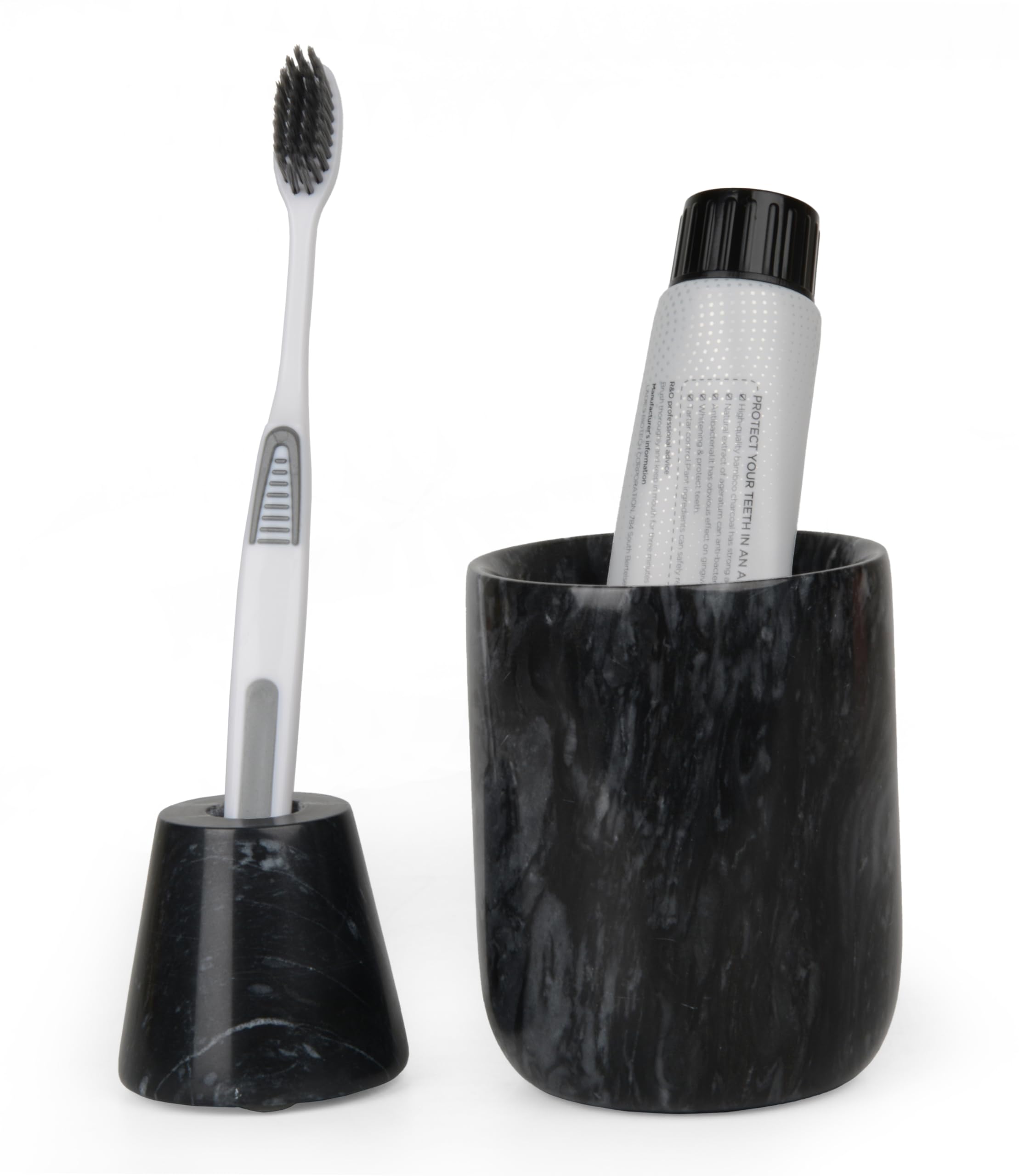 Amazon.com: Natural Marble Toothbrush Holder and Toothbrush Cup Set ...