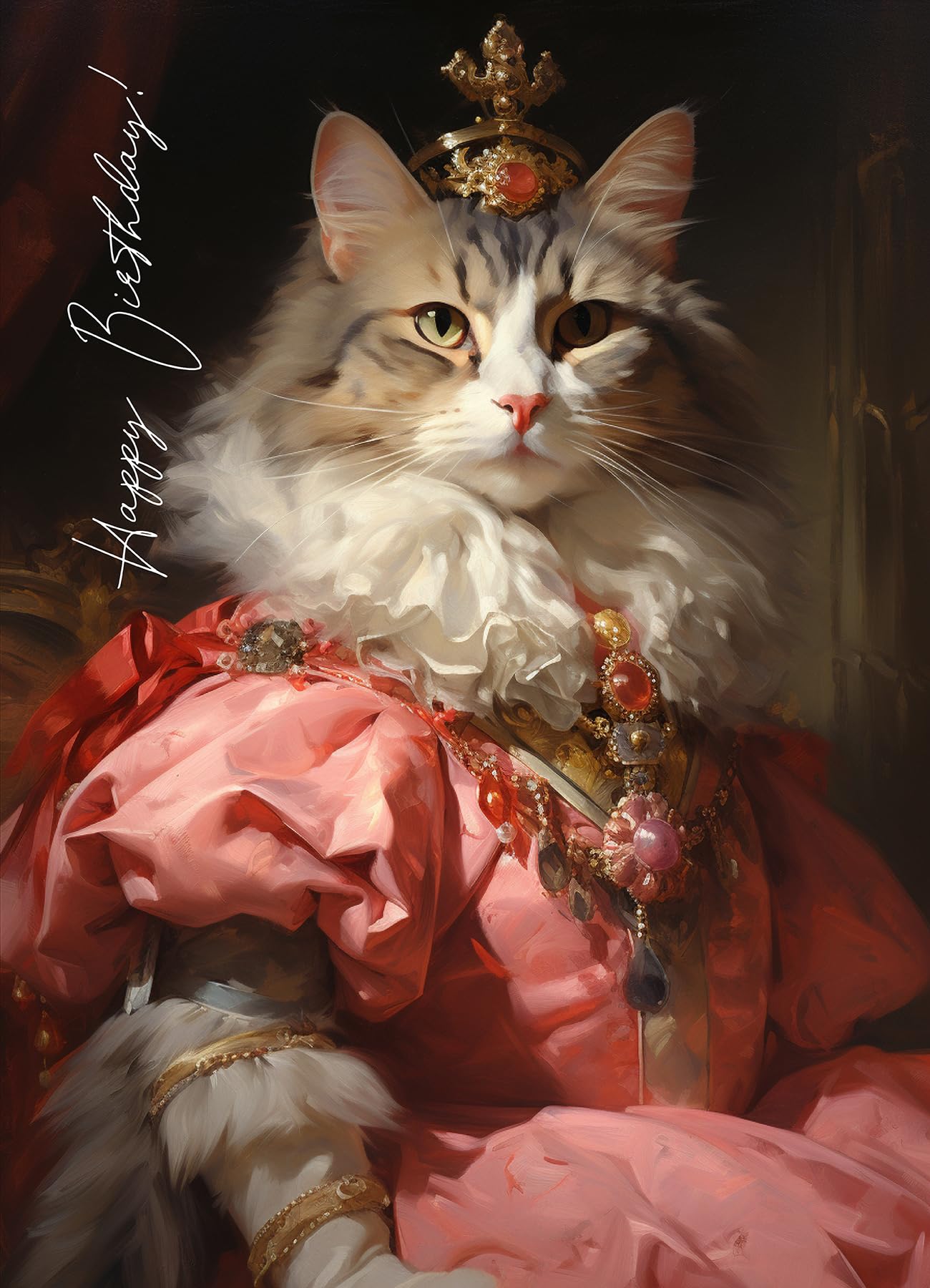 Amazon.com : PIXILUV HAPPY BIRTHDAY Greeting card ~ Fancy Royal Fluffy ...