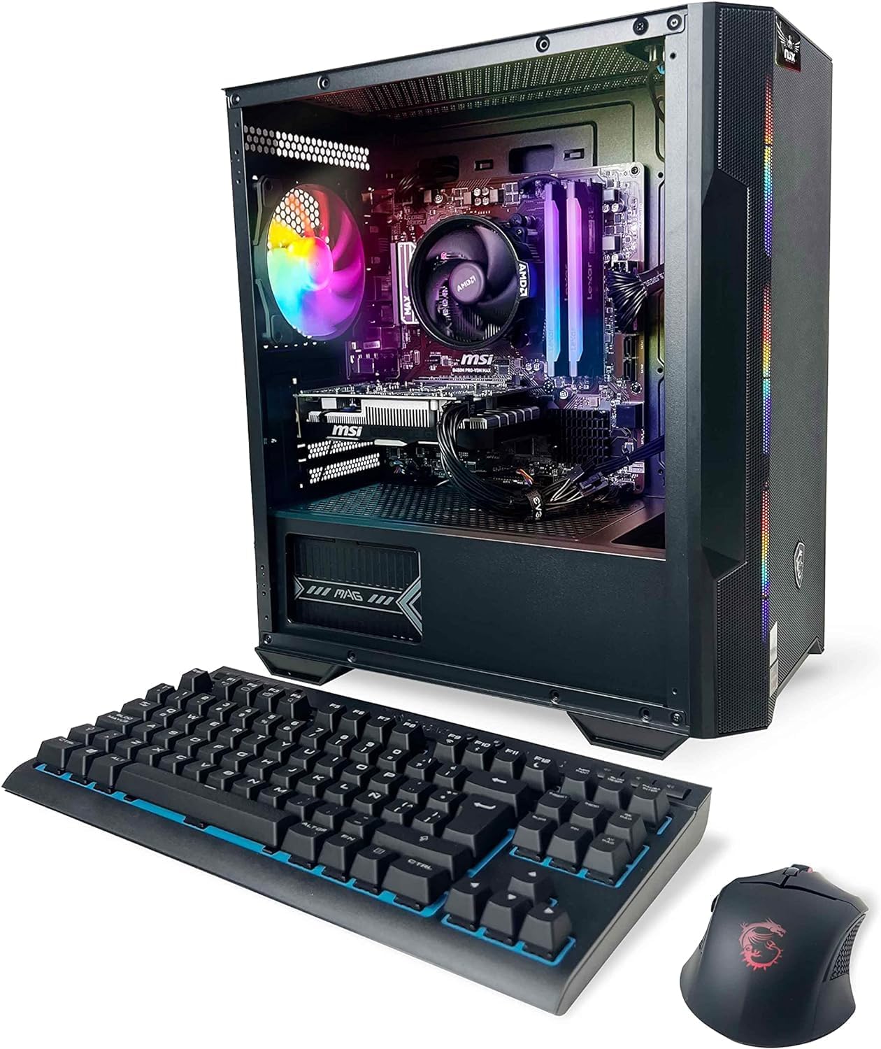 Amazon.com: NSX GAMING PC Tomcat AMD Ryzen 5 5500 3.6 GHz, RTX 3050 ...