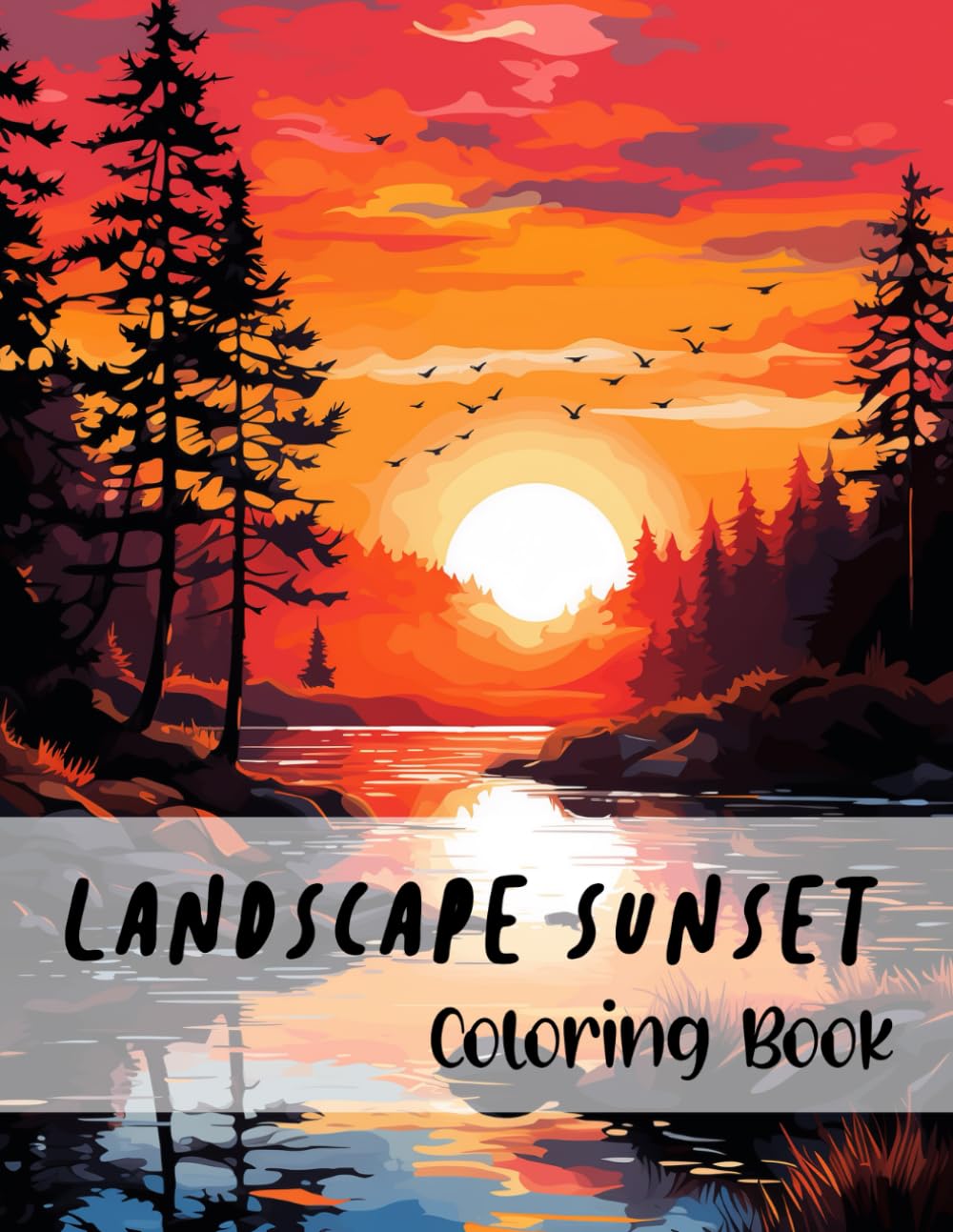 Amazon.com: Landscape Sunset coloring book: featuring a Variety of ...