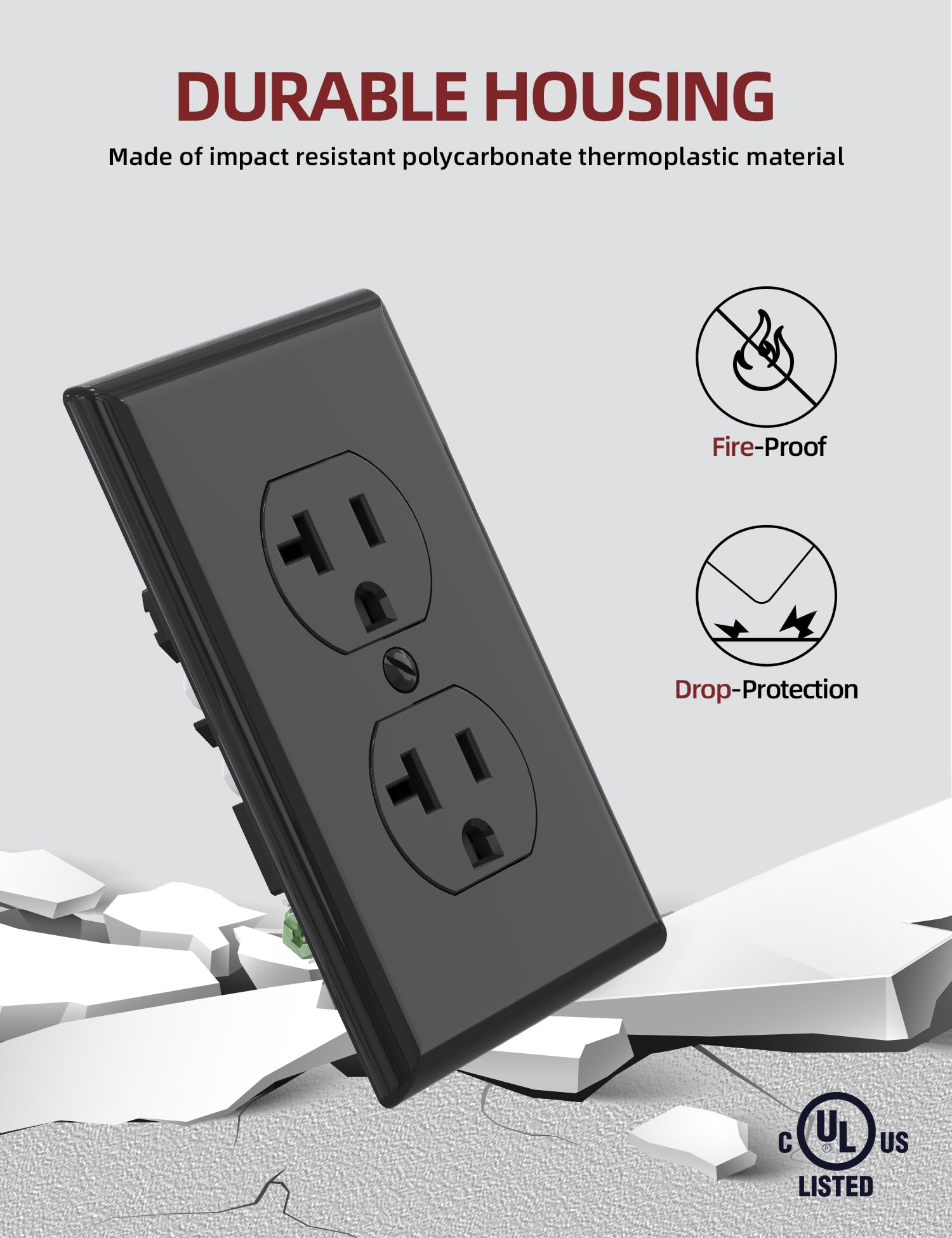 Snapklik.com : AIDA 20 Amps Outlets Duplex Electrical Receptacle ...