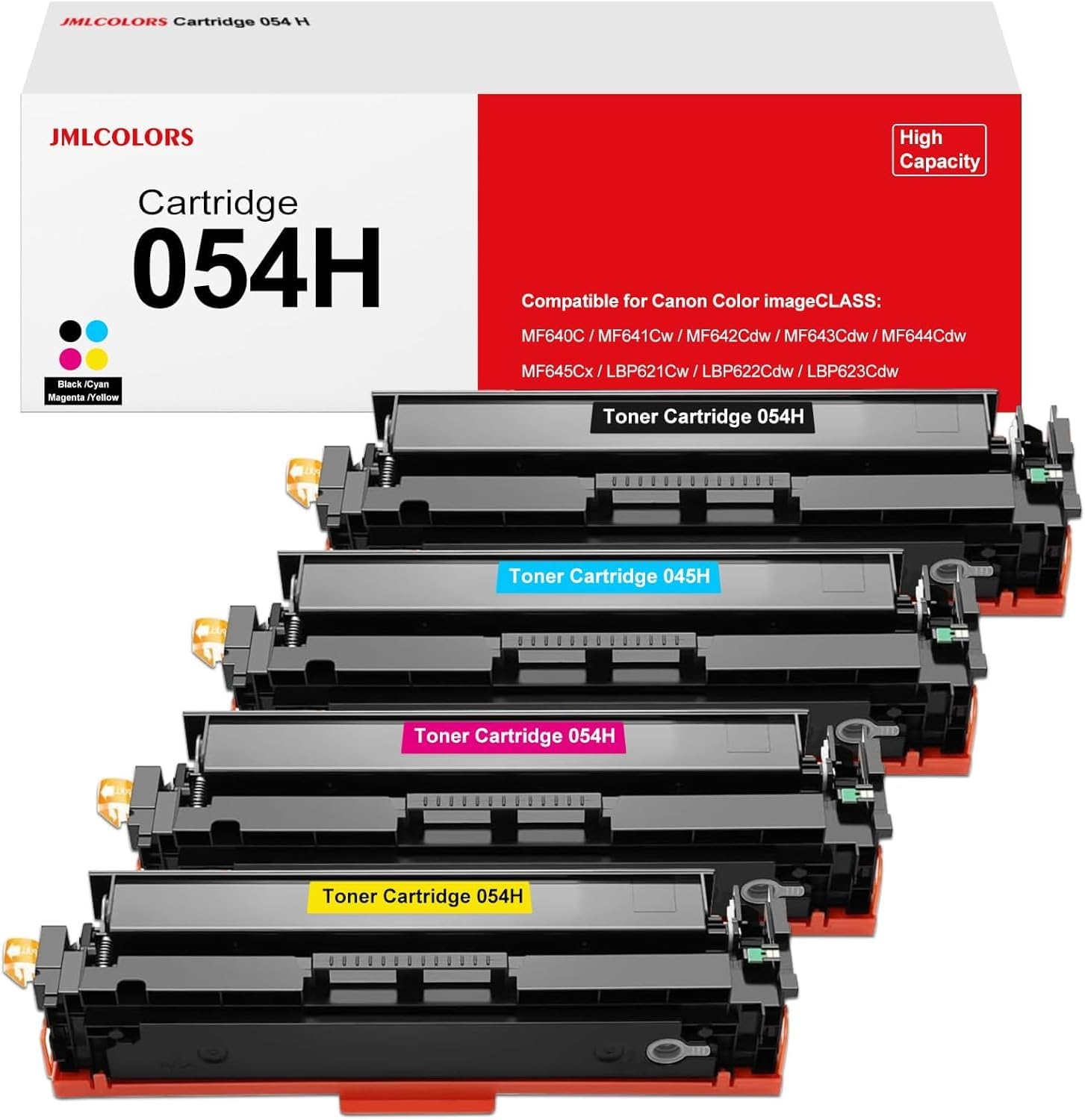 Amazon.com: 054 H 054H Toner Cartridge Set 4-Color Compatible ...