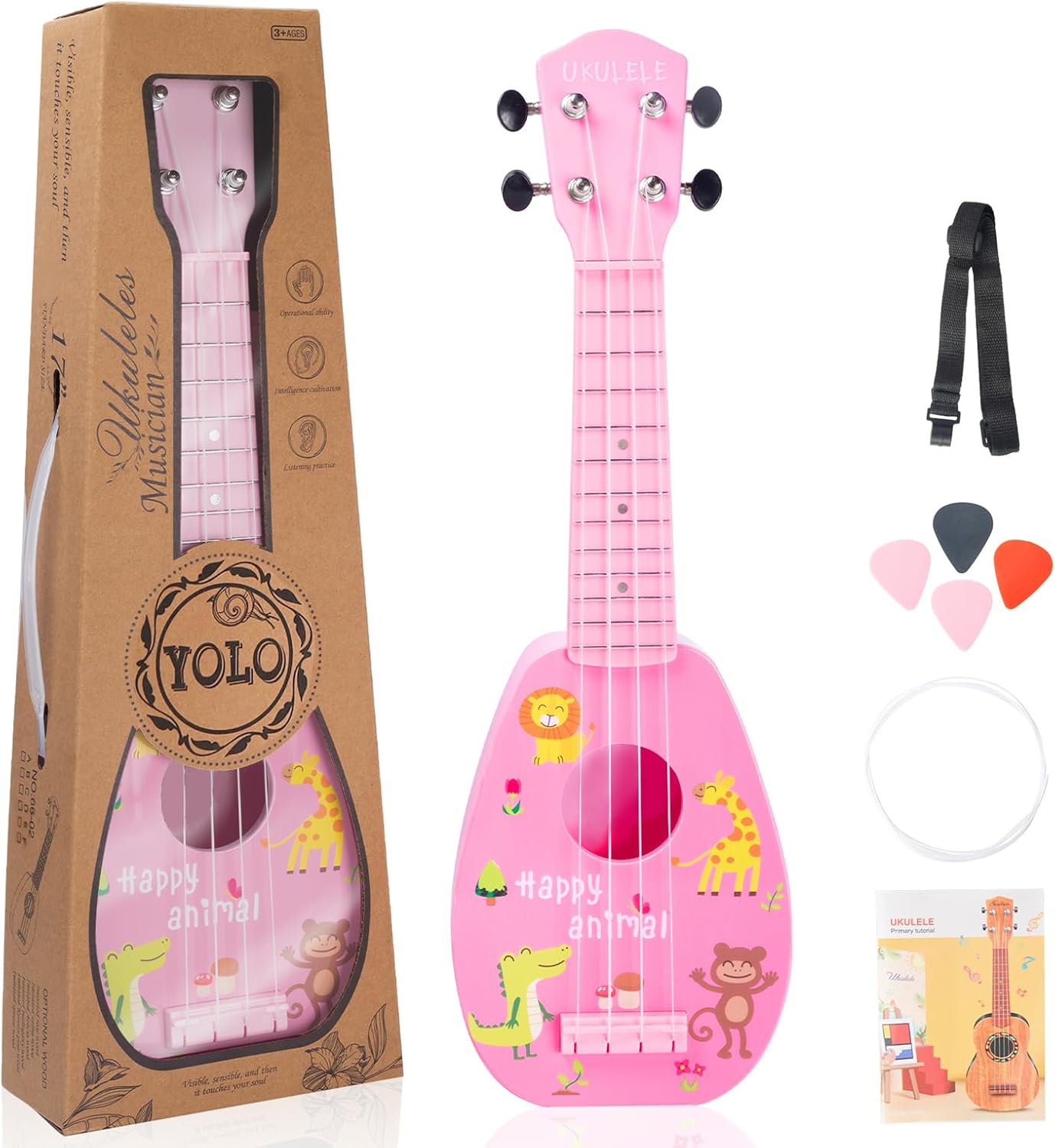 17 Inch Mini Guitar Ukulele Toy for Kids,Plastic Sear World Cartoon ...