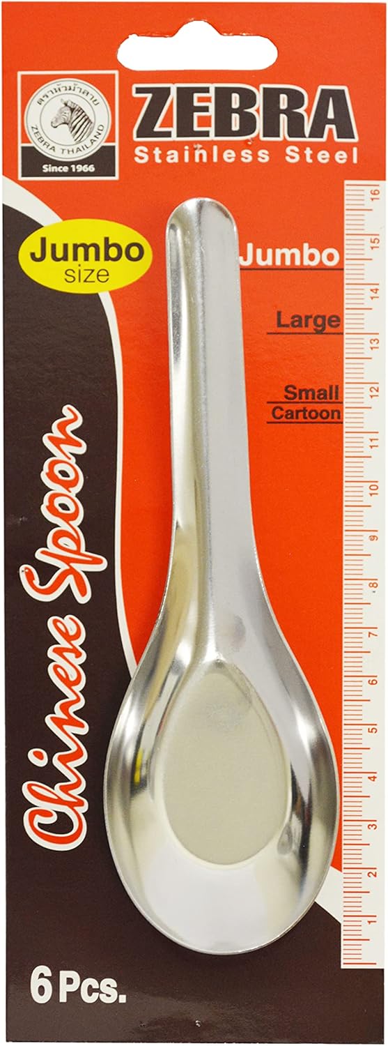 Amazon.com: Zebra Spoon Jumbo Size Stainless Steel Thai Chinese Asian ...