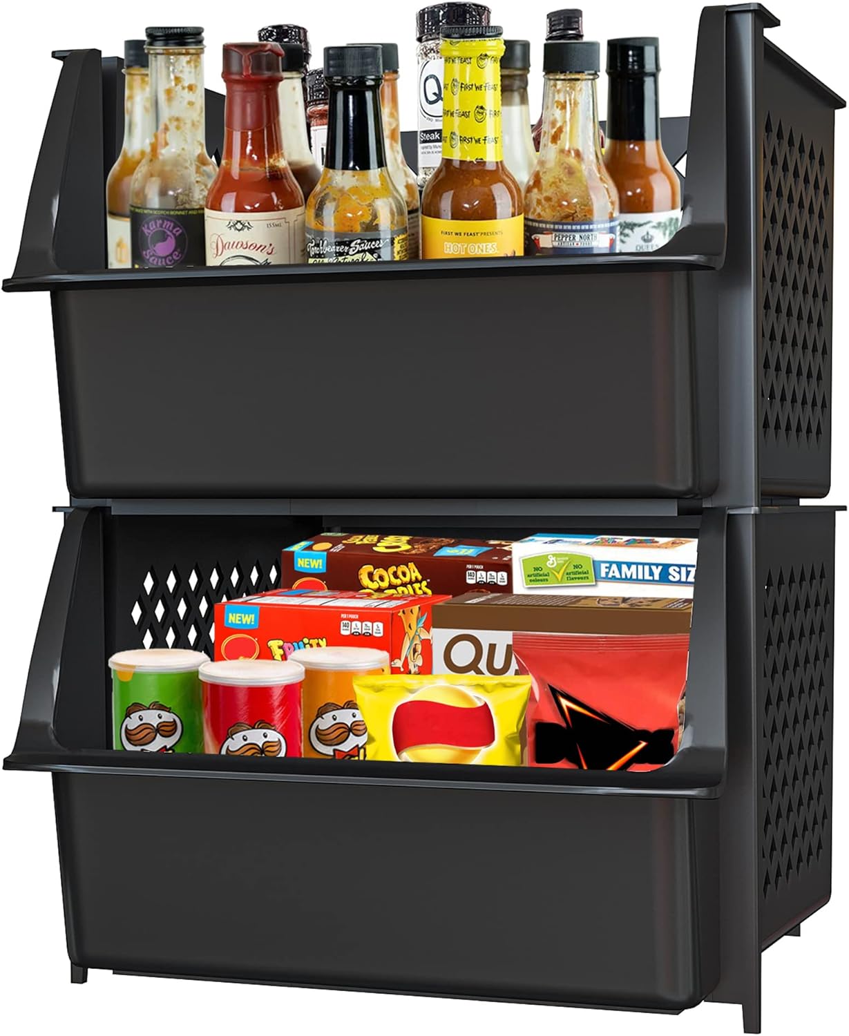 Skywin Contenedores de almacenamiento apilables de plástico para ...