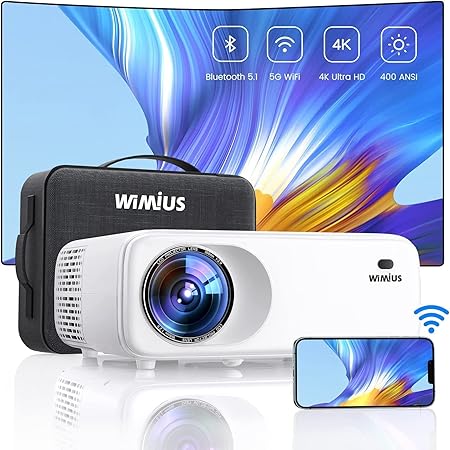 Projector, 5G WiFi Bluetooth Projector 9800 Lumen Native 1080P Full HD ...